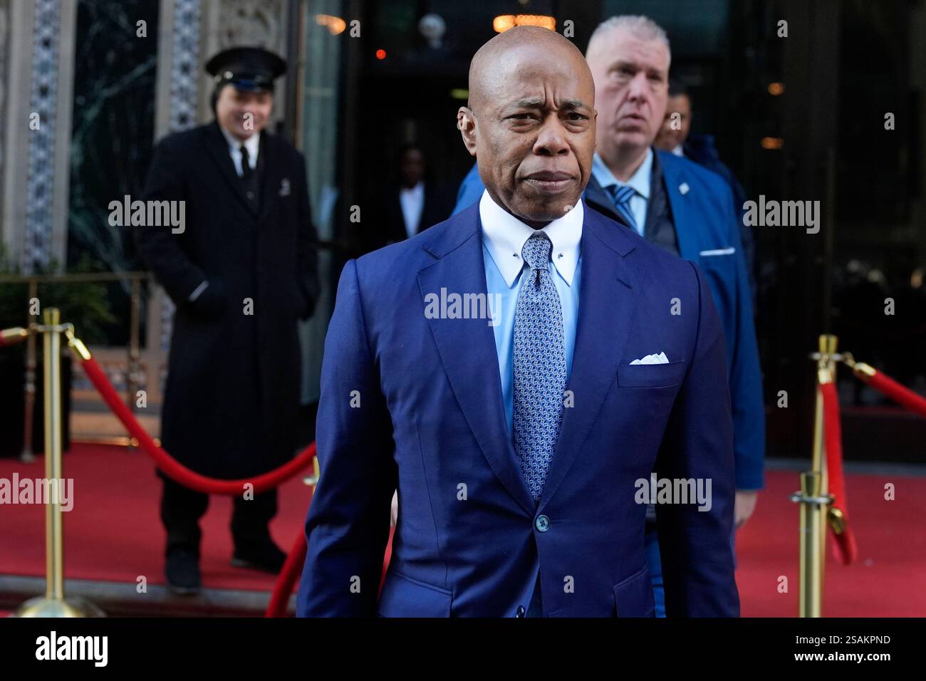 New York City mayor Eric Adams leaves an event in New York, Thursday ...