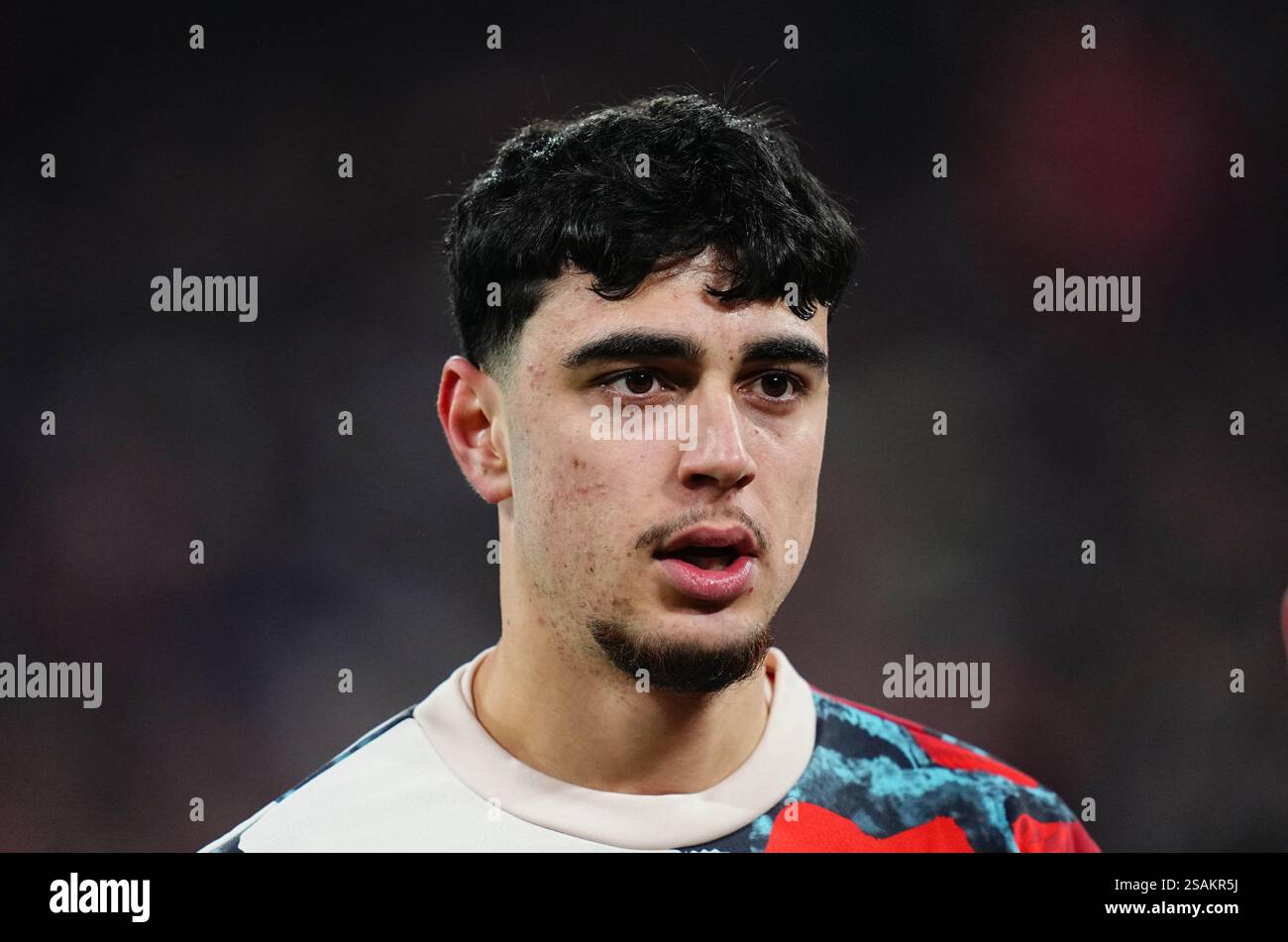 January 29 2025: Aleksandar Pavlovic (Bayern Munich) looks on during a ...