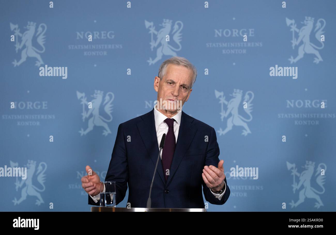 Oslo, Norway. 30th Jan, 2025. Norwegian Prime Minister Jonas Gahr Støre ...