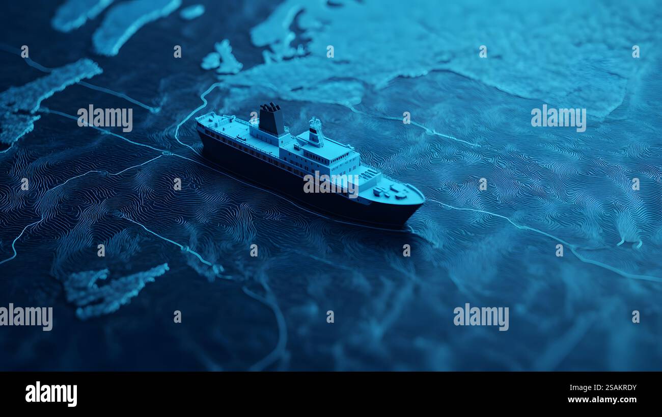 Geometric ferry routes and maritime transportation network visualized ...