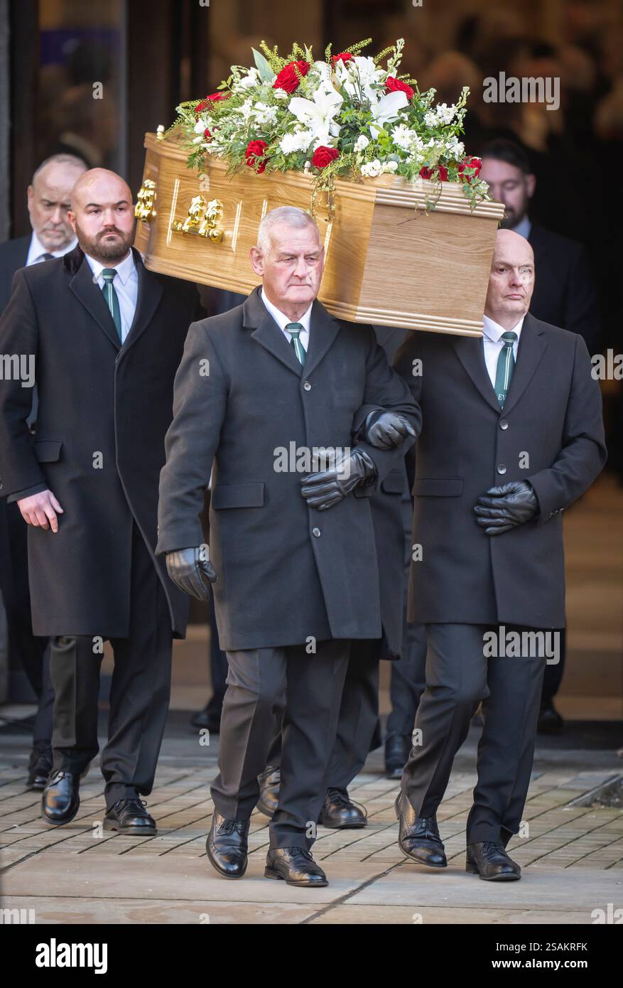 The coffin of Lord John Prescott is carried out of Hull Minster ...