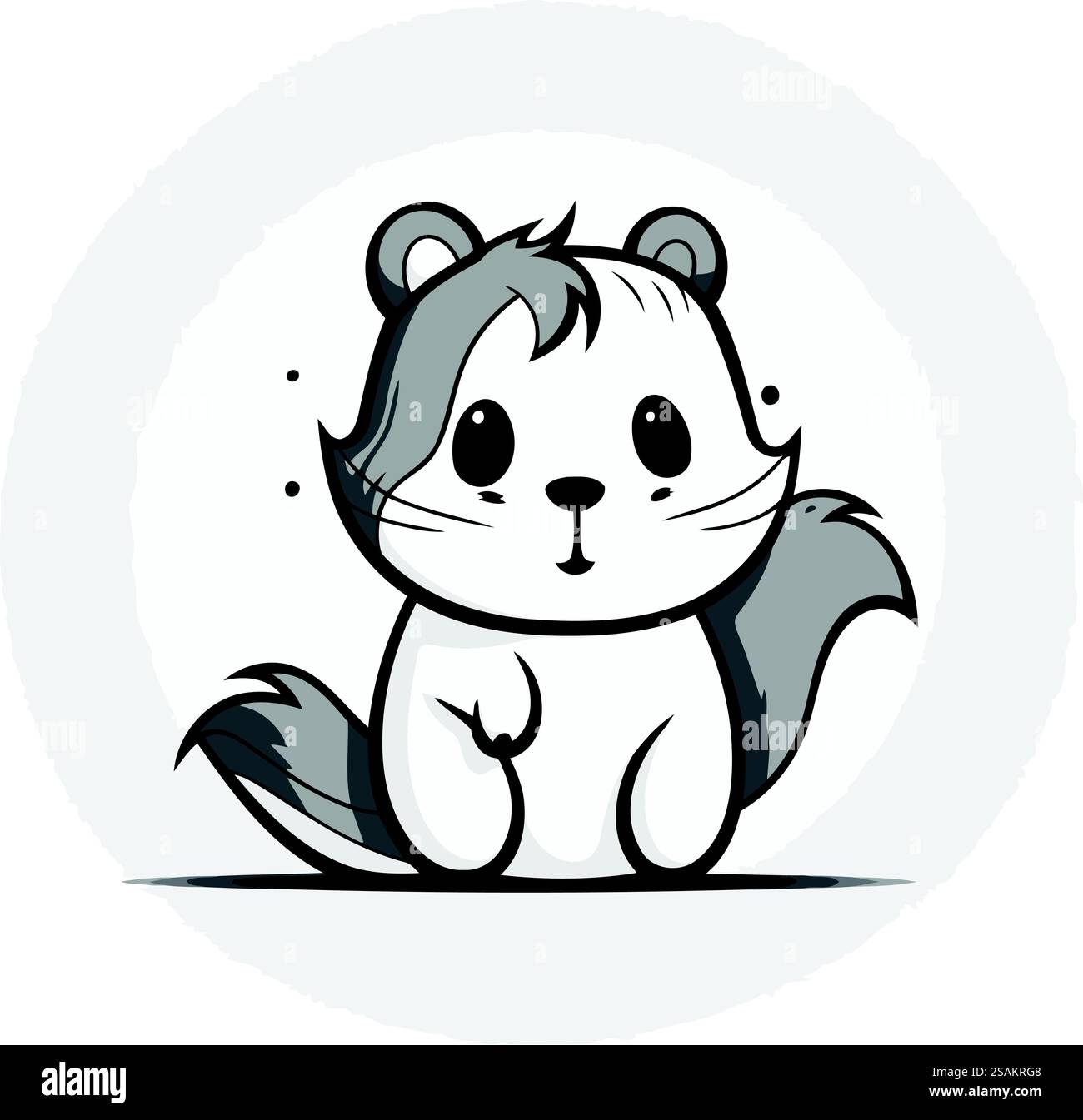 Cute cartoon chipmunk on white background. Vector illustration Stock ...