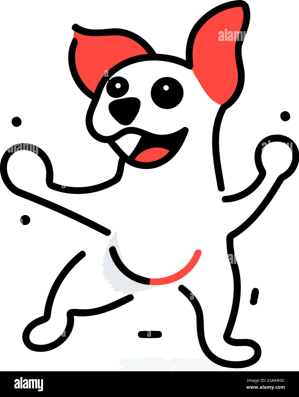 Cute cartoon dog running. Vector illustration. Isolated on white ...