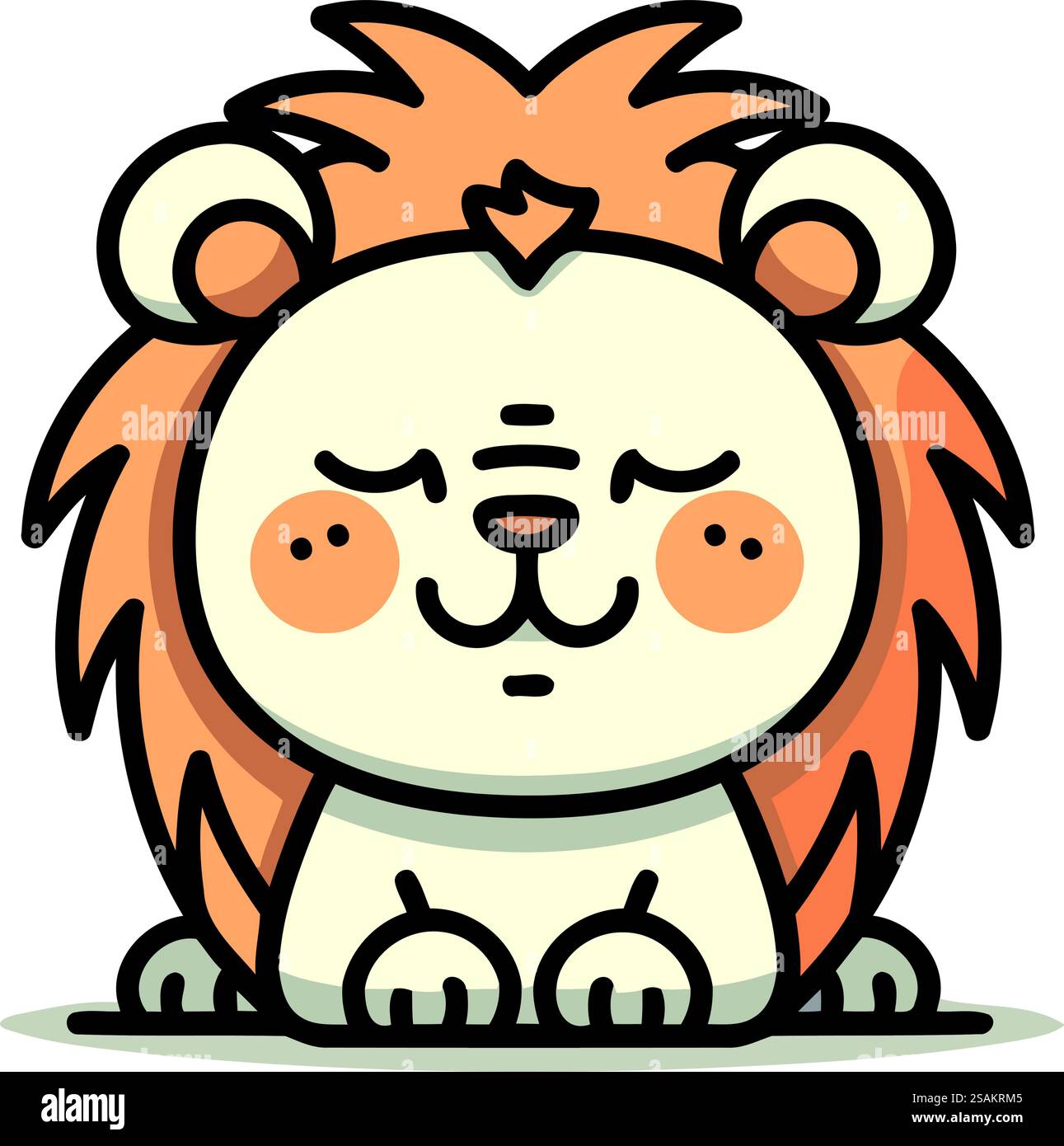 Cute little lion character. Vector illustration in a flat style Stock ...