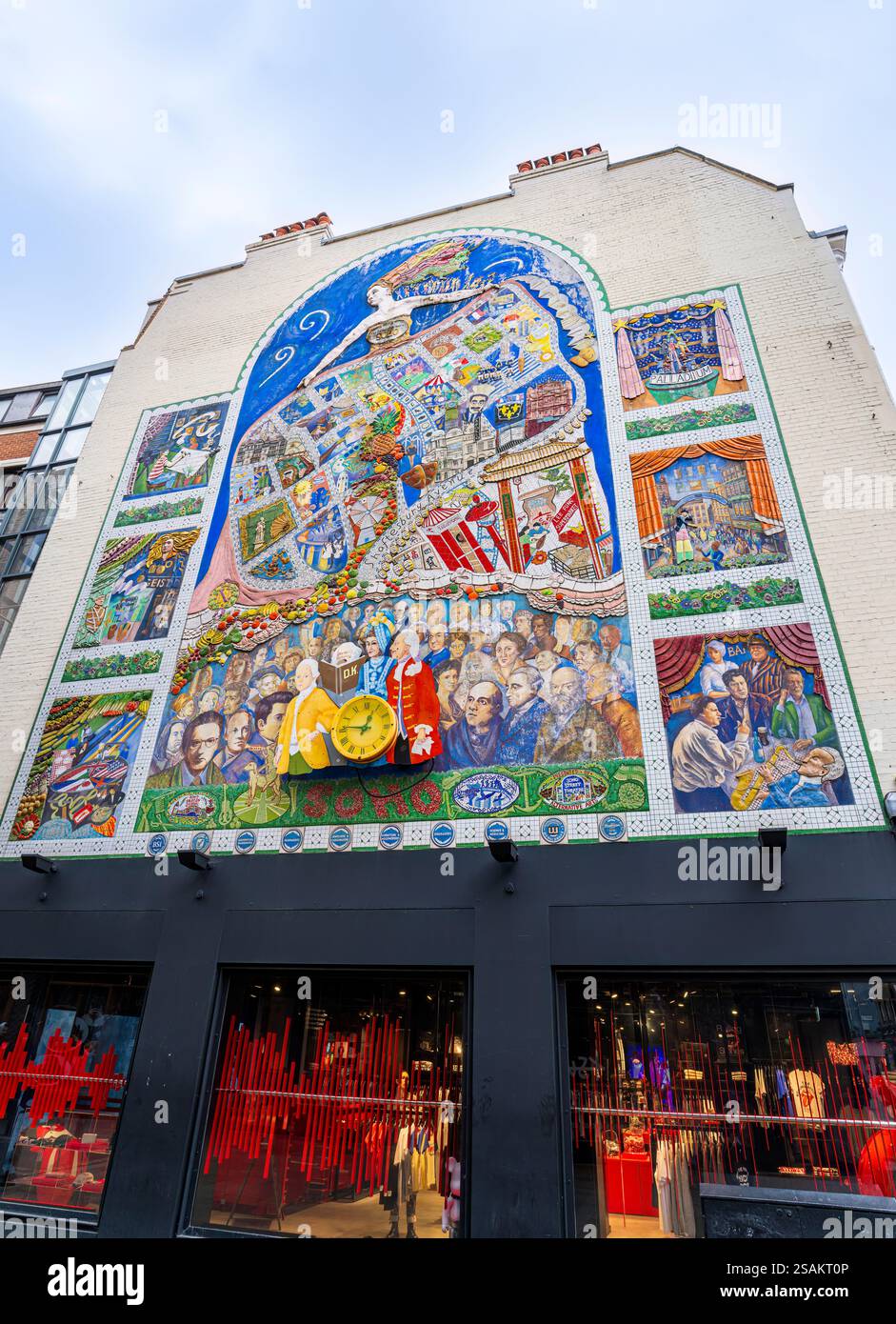 Spirit of Soho mural at the junction of Carnaby Street and Broadwick ...