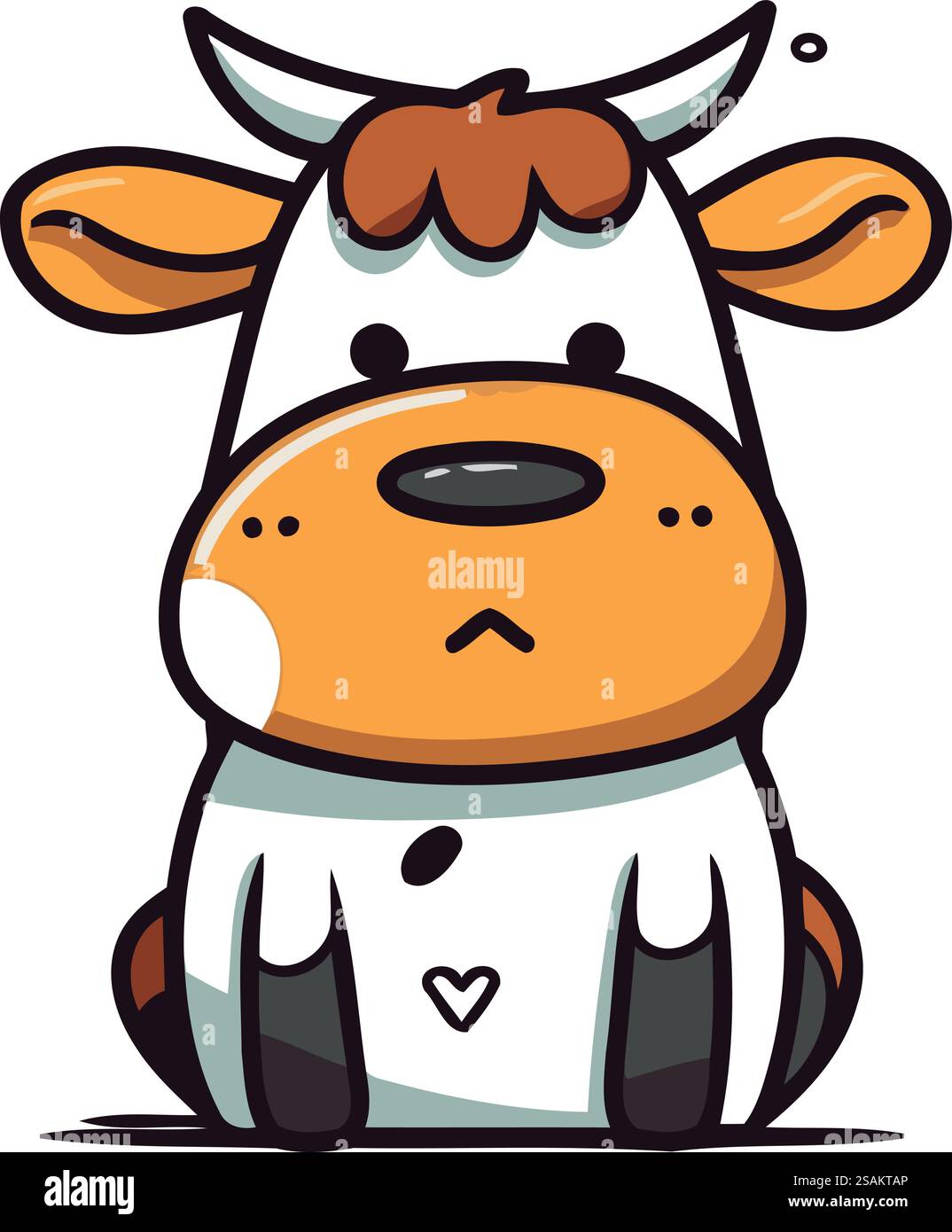Cute cartoon cow. Vector illustration. Isolated on white background ...