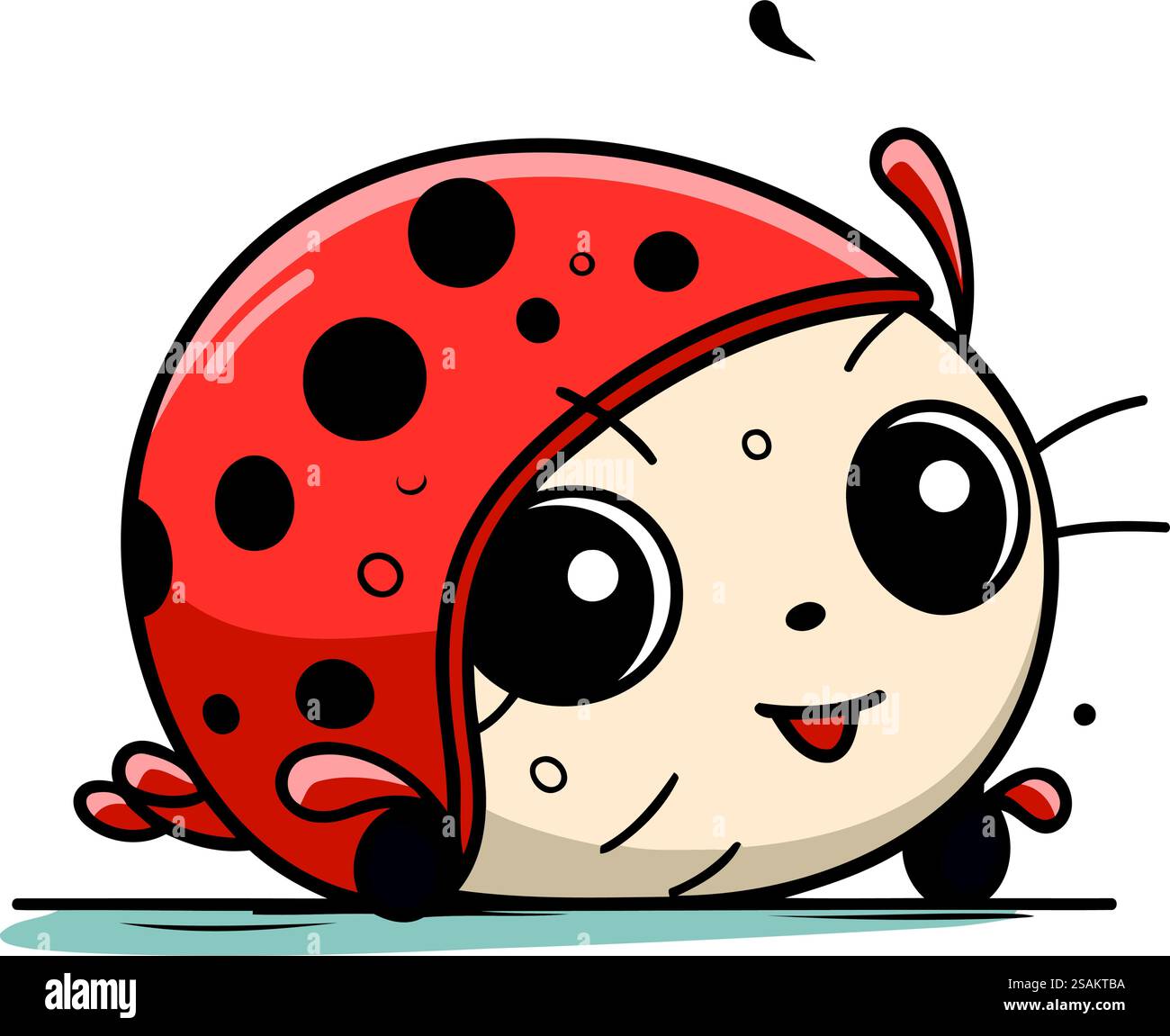 Cute little ladybug cartoon. Vector illustration. Isolated on white ...
