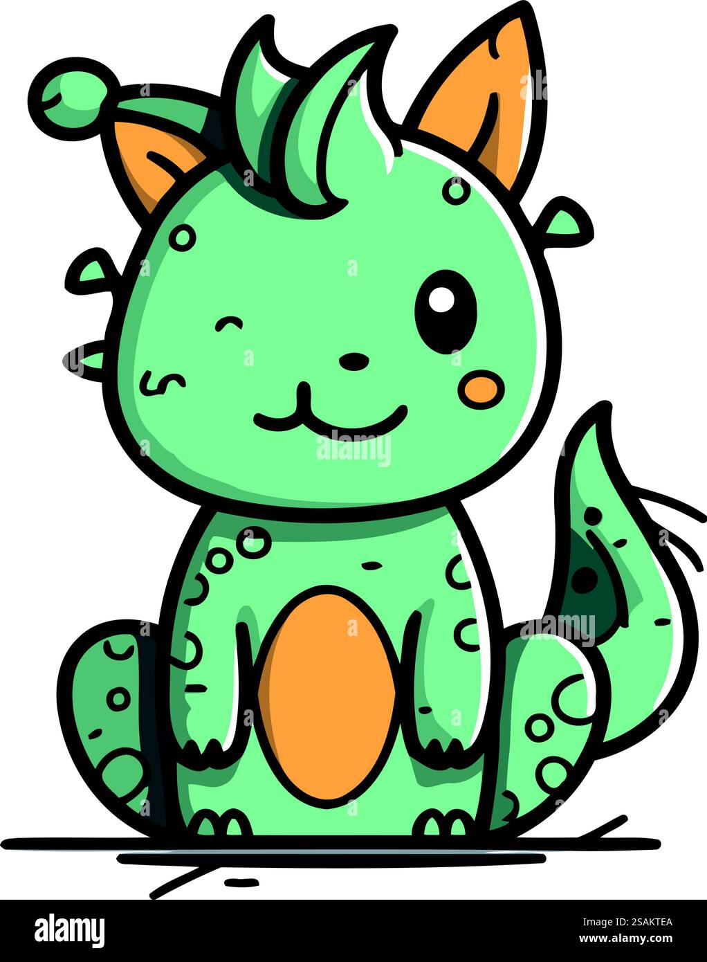 Cute cartoon monster. Vector illustration isolated on a white ...