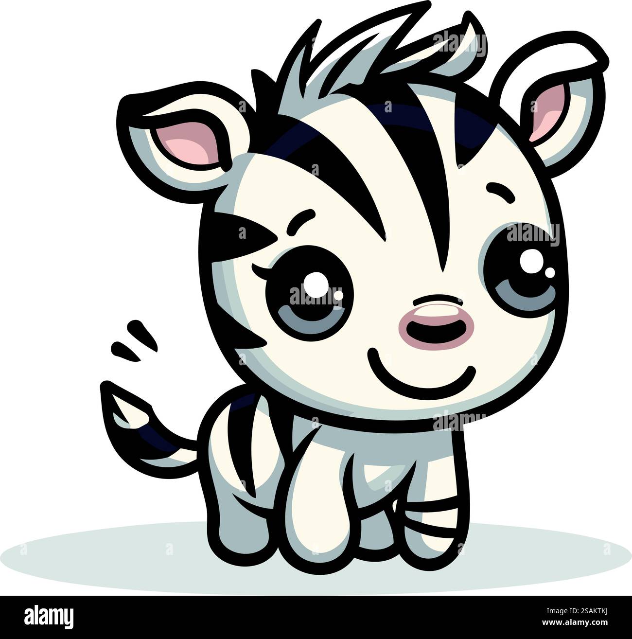 Cute Zebra Cartoon Mascot Character Vector Illustration Stock Vector ...