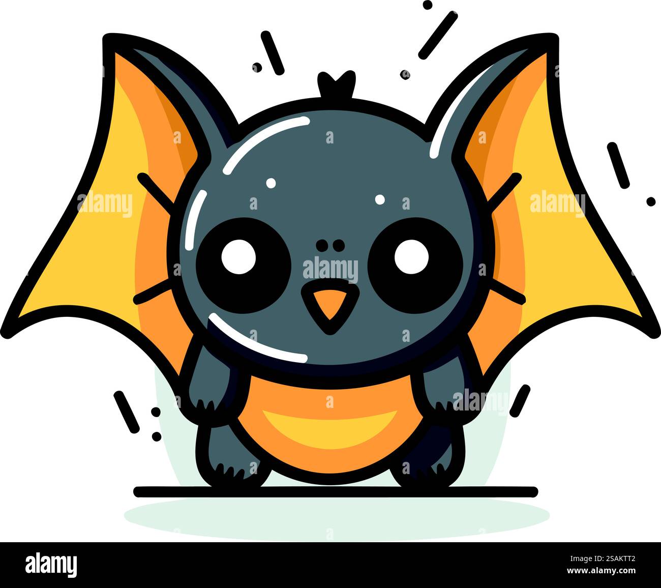 Cute little bat character. Cartoon vector illustration isolated on ...
