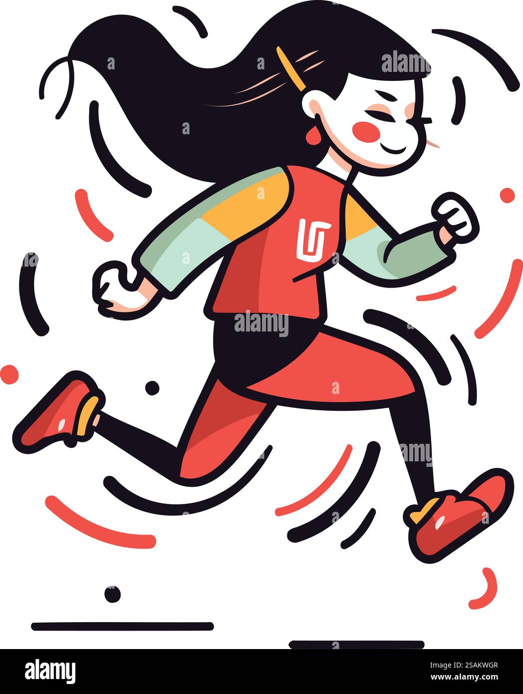 Running woman in sportswear. jogging. jogging. Vector illustration ...