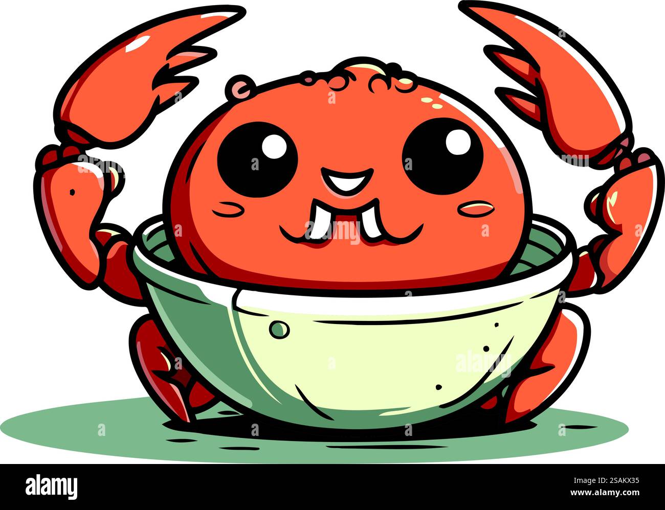 Cute cartoon crab character. Vector illustration isolated on white ...