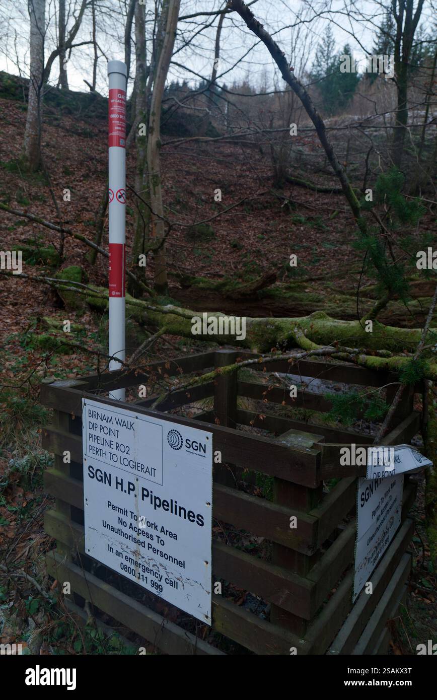Gas pipeline from Perth to Logierait, Highland Scotland Stock Photo - Alamy