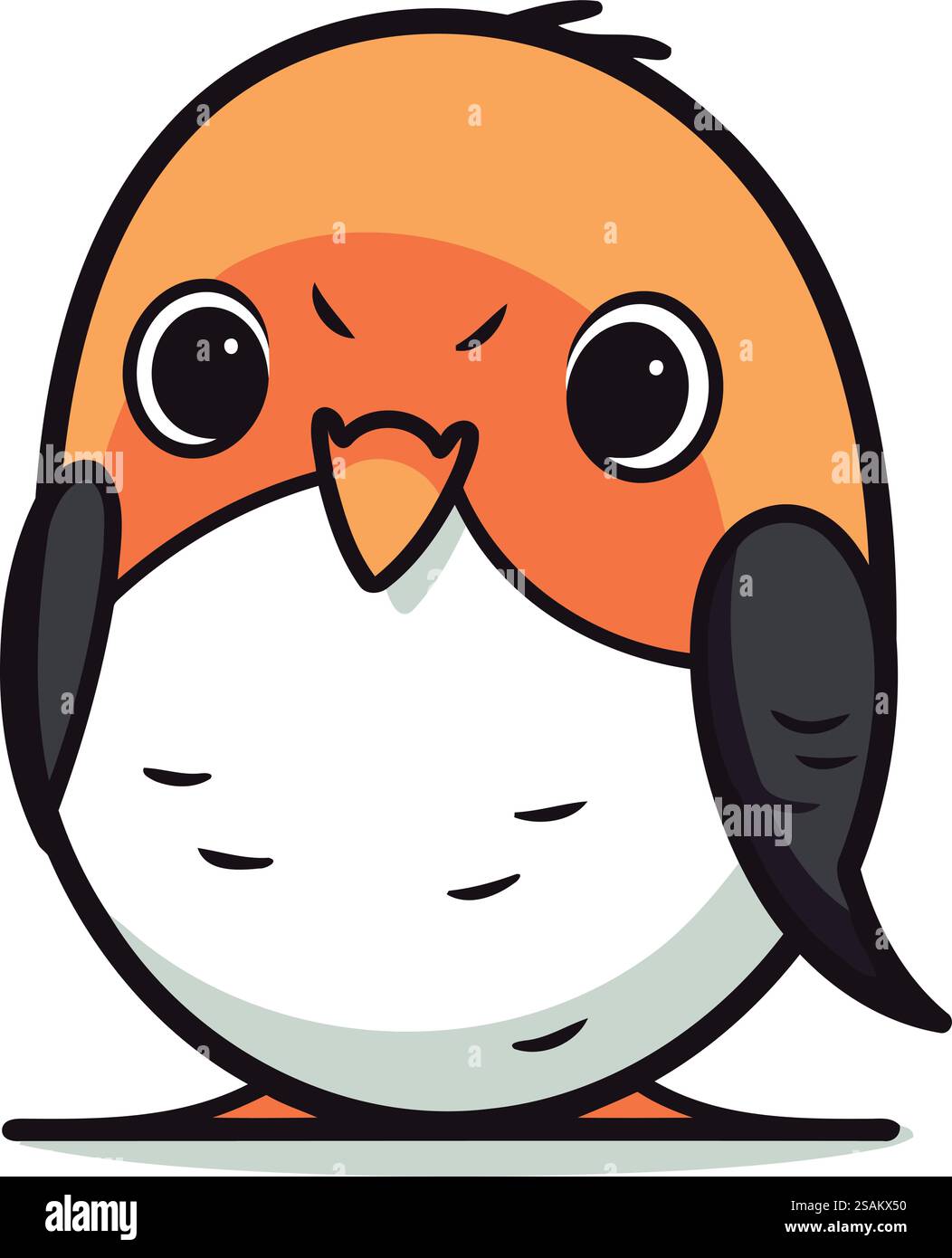 Cute little cartoon robin. Vector illustration isolated on white ...