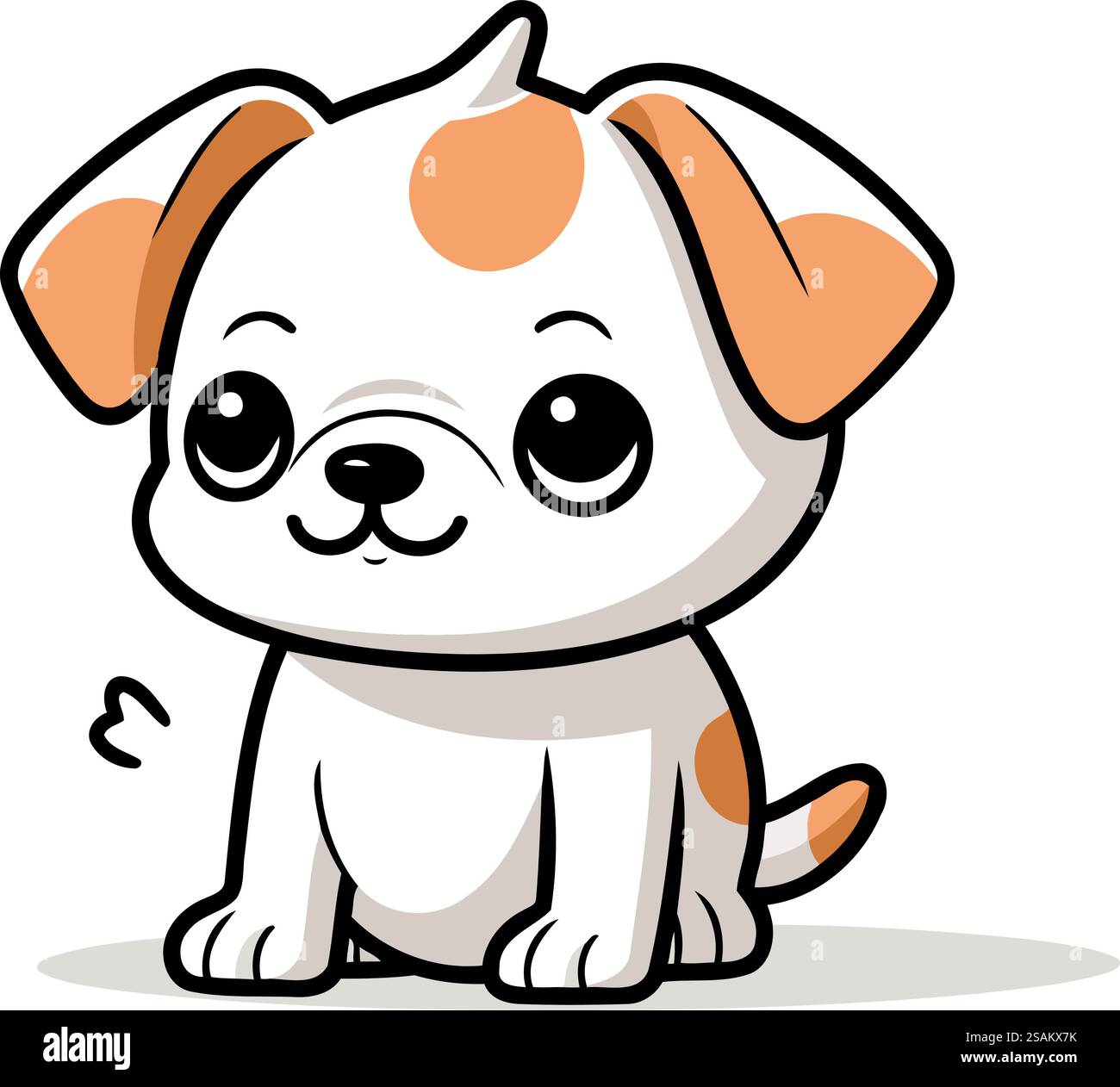 Cute cartoon dog. Cute little puppy. Vector illustration Stock Vector ...