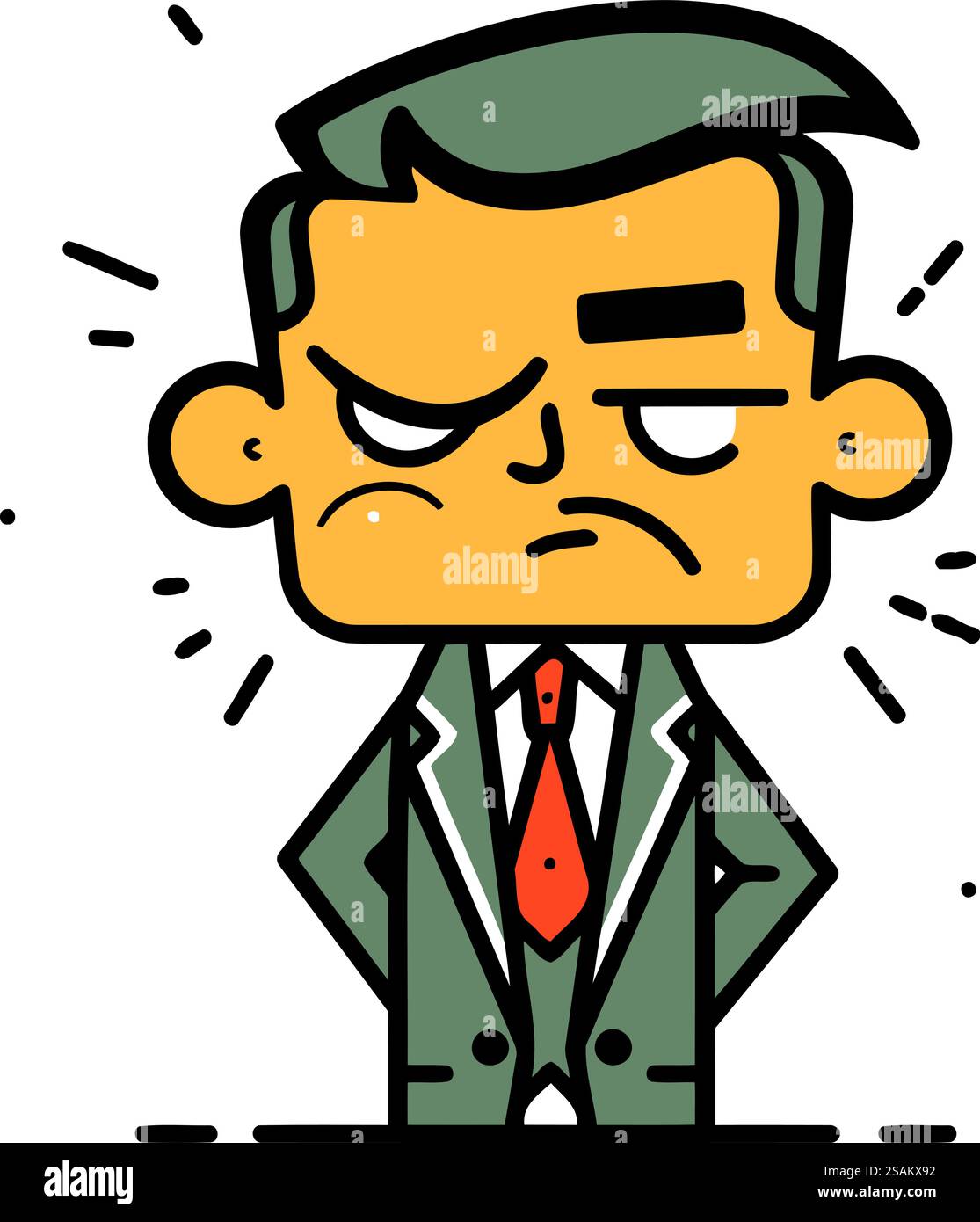 Angry boss. Vector illustration in flat style. Isolated on white ...