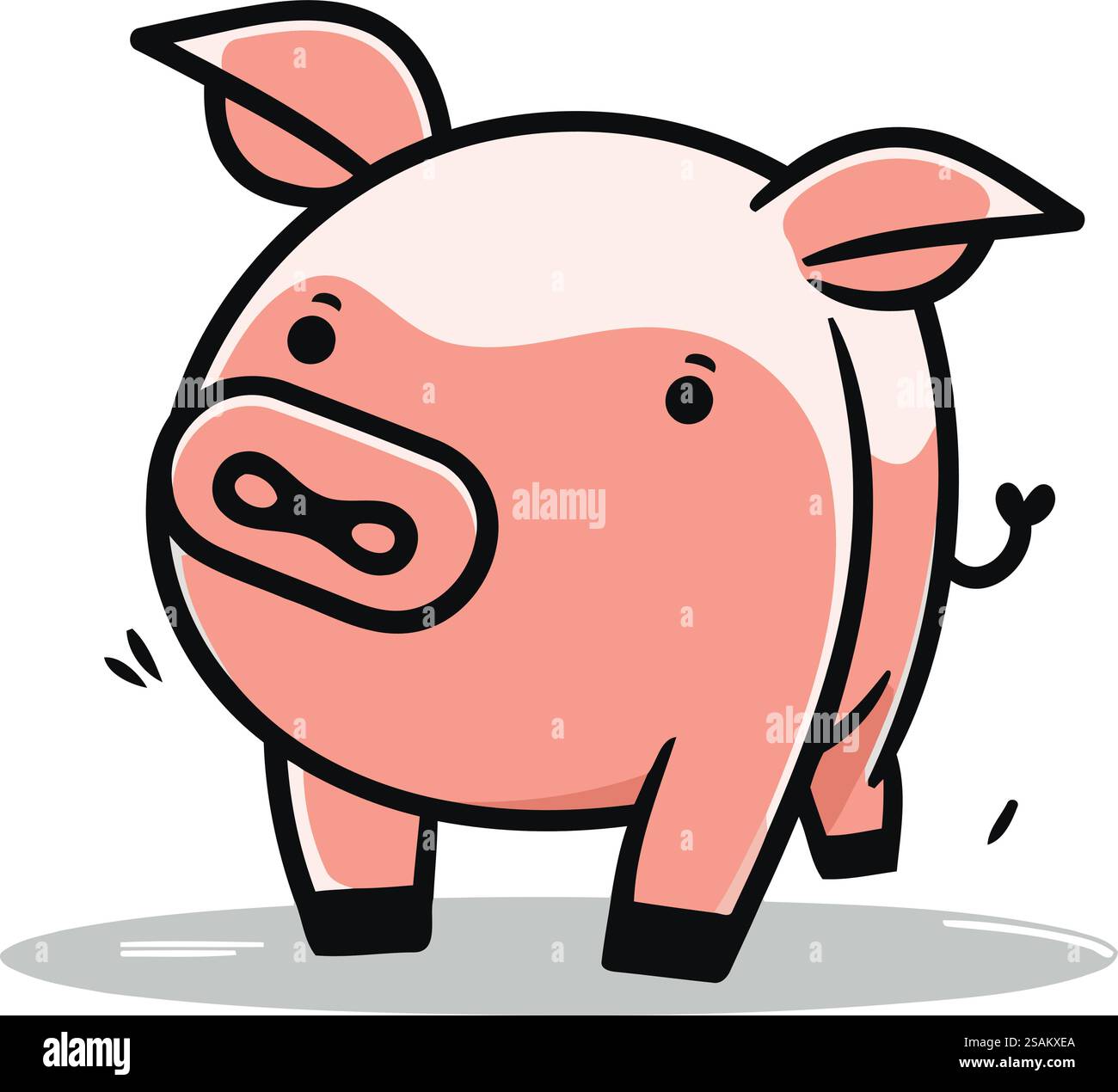 Funny piggy cartoon vector illustration. Cute piggy character Stock ...