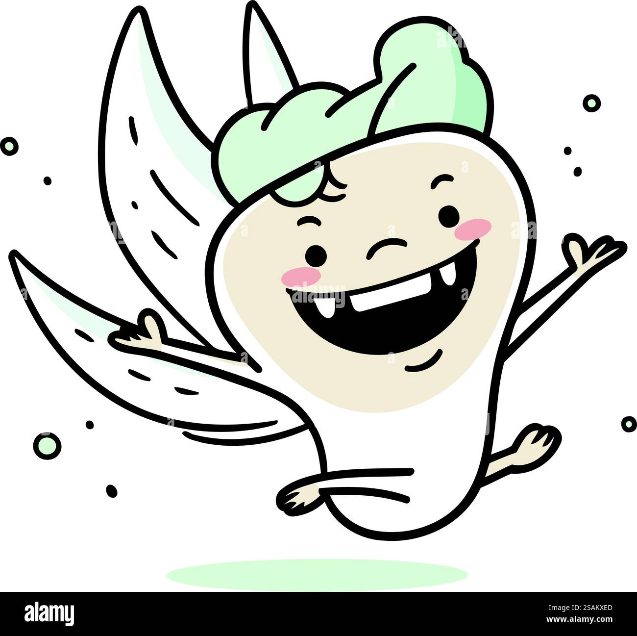 Cute cartoon kawaii ghost with wings. Vector illustration Stock Vector ...