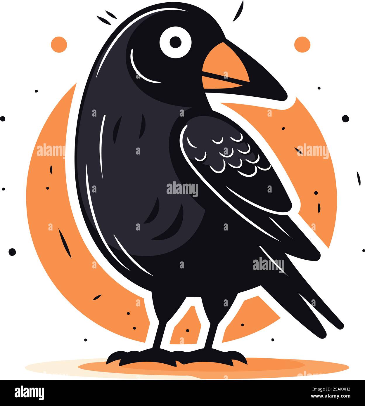 Crow. Vector illustration. Isolated on a white background Stock Vector ...