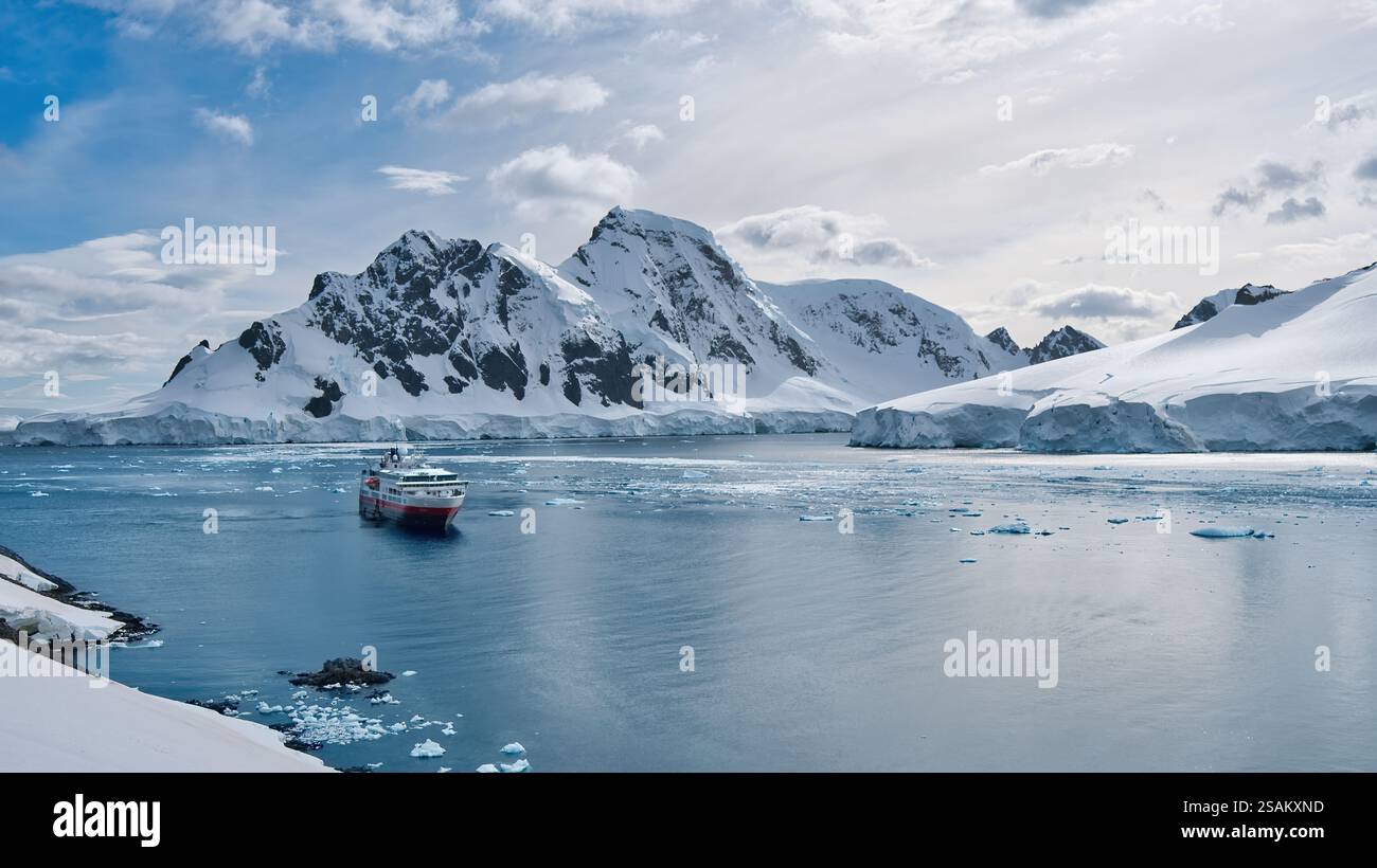 MS Fram, a HX Expedition cruise ship, anchored in Orne Harbour in ...