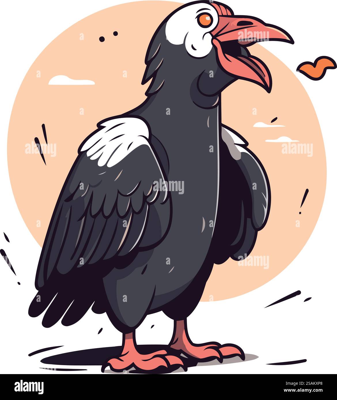 Vector illustration of a vulture. Cute cartoon style character Stock ...