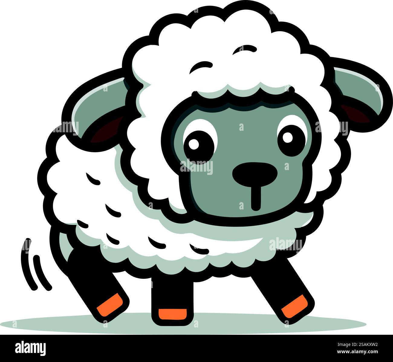 Sheep Animal Cartoon Mascot Character Vector Icon Illustration Design ...