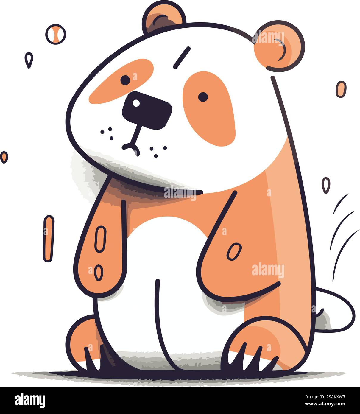 Cute cartoon hamster sitting on white background. Vector illustration ...