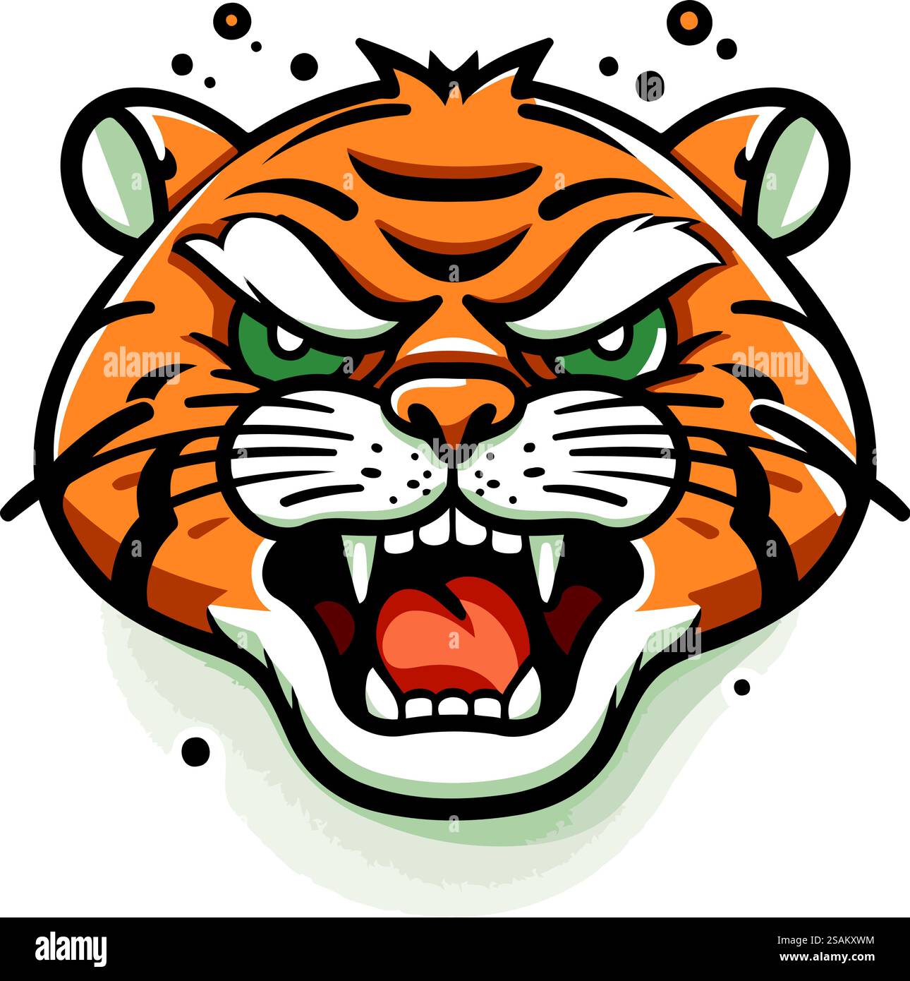 Angry tiger head mascot. Vector illustration isolated on white ...