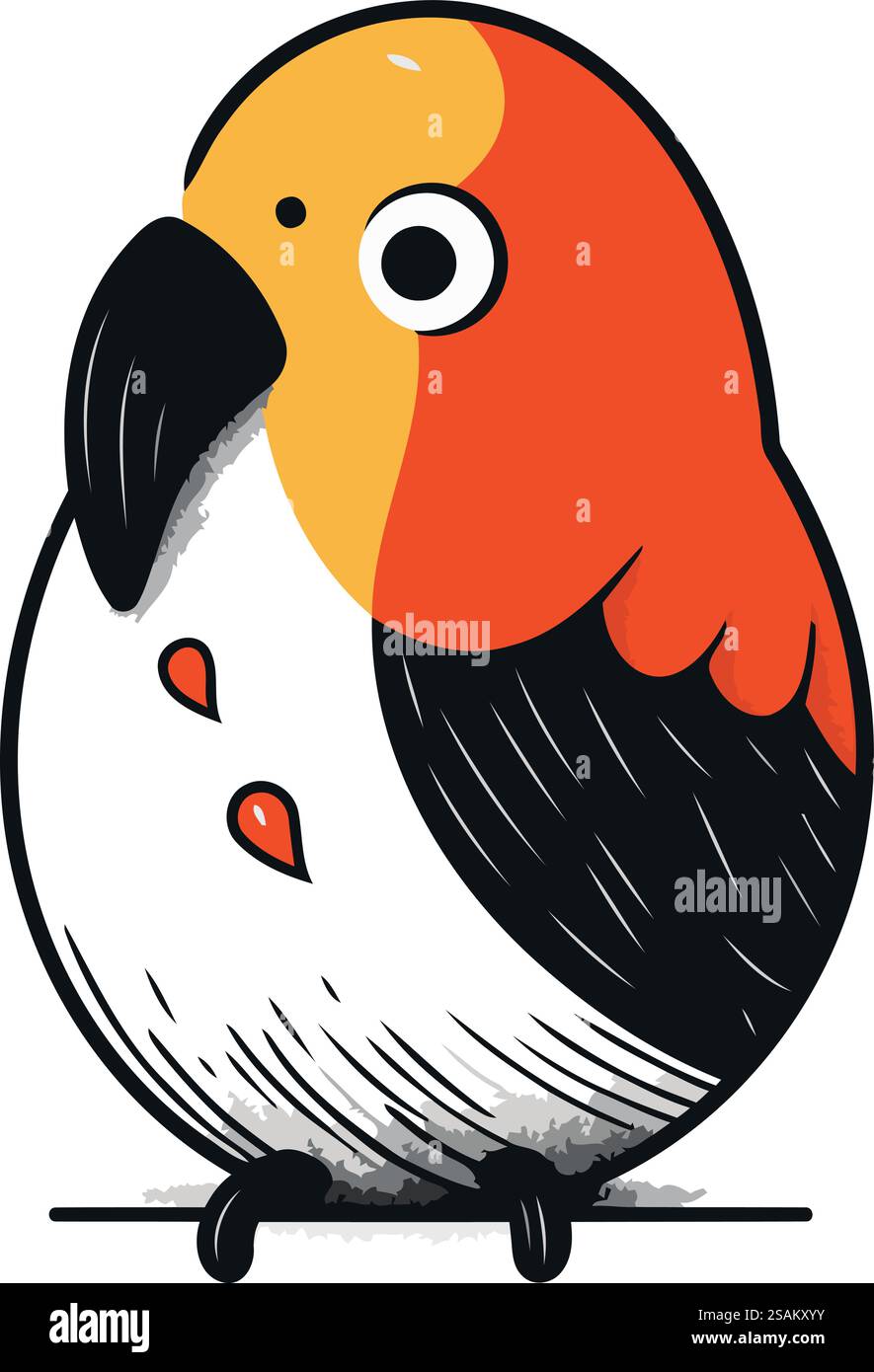 Cartoon parrot isolated on a white background. Vector illustration ...