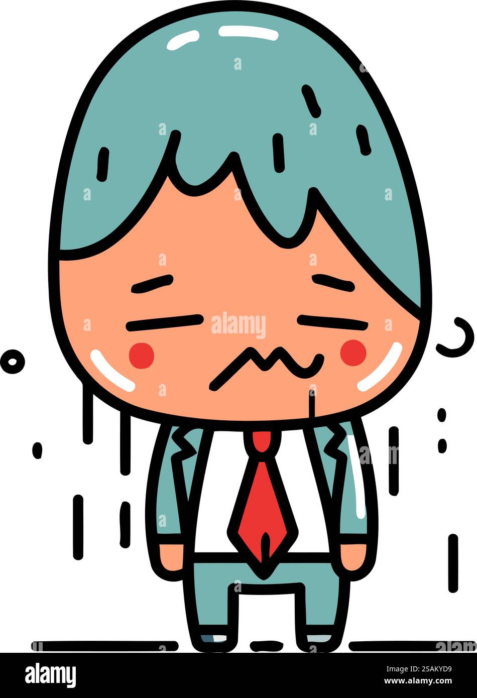 Character illustration design. Businessman sad cartoon.eps10.clean ...