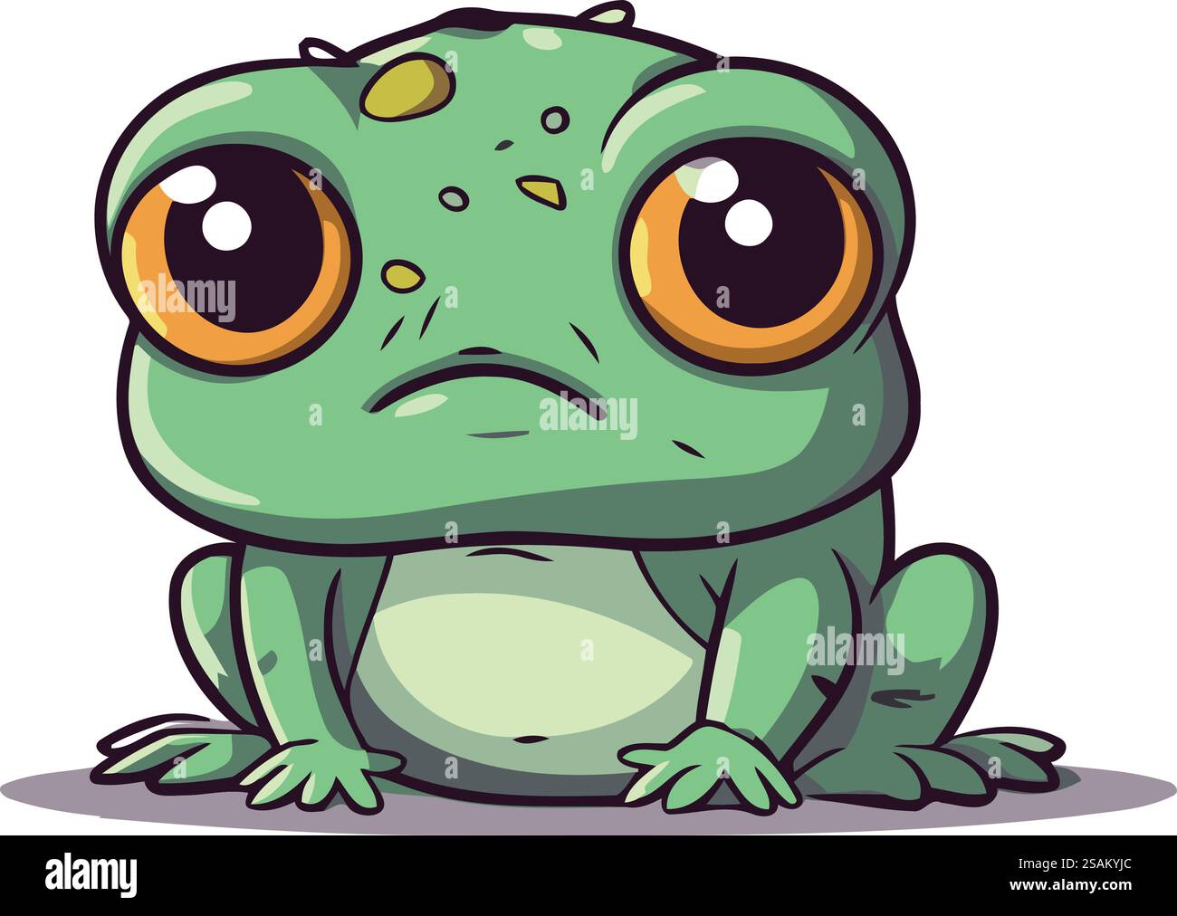 Cute little frog isolated on a white background. Vector illustration ...