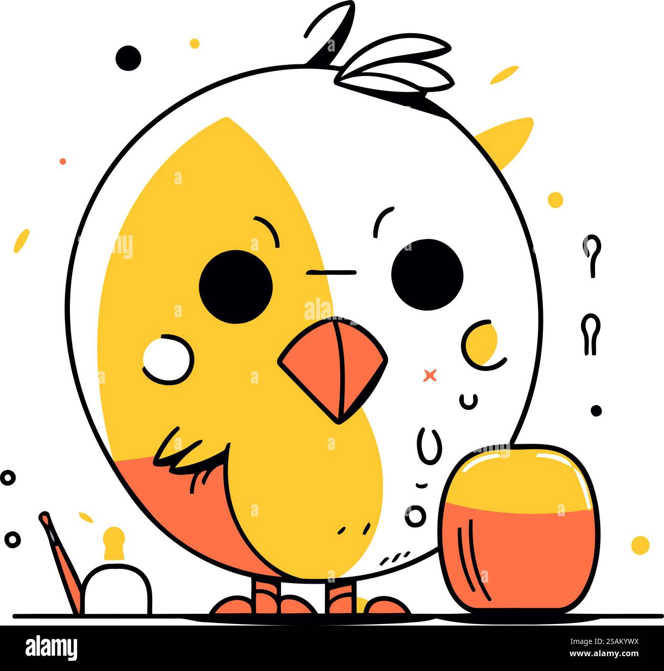 Cute chick and egg. Vector illustration in doodle style Stock Vector ...