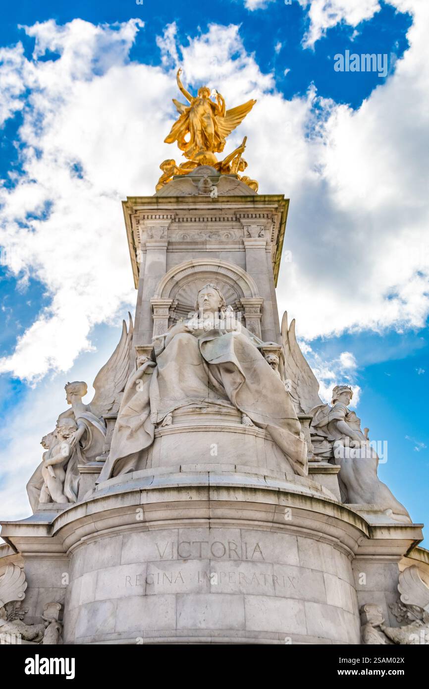 Low-angle shot of the famous Victoria Memorial, a monument to Queen ...
