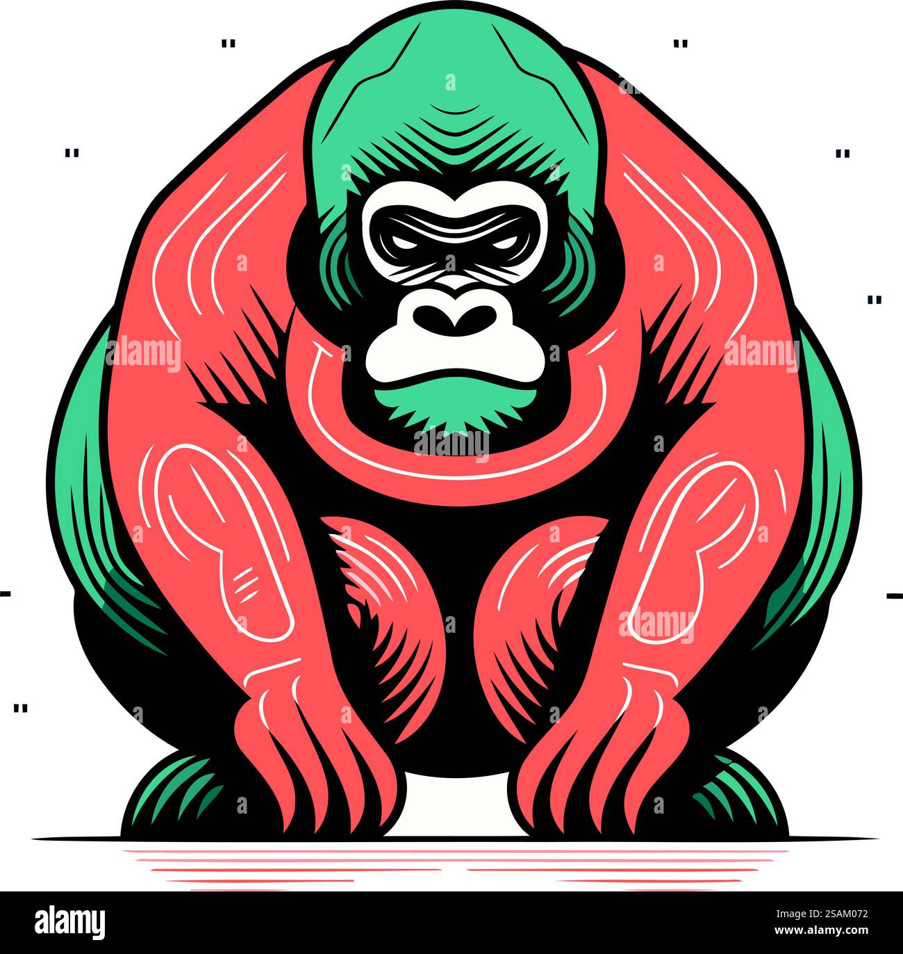 Gorilla. Vector illustration of a gorilla in a flat style Stock Vector ...