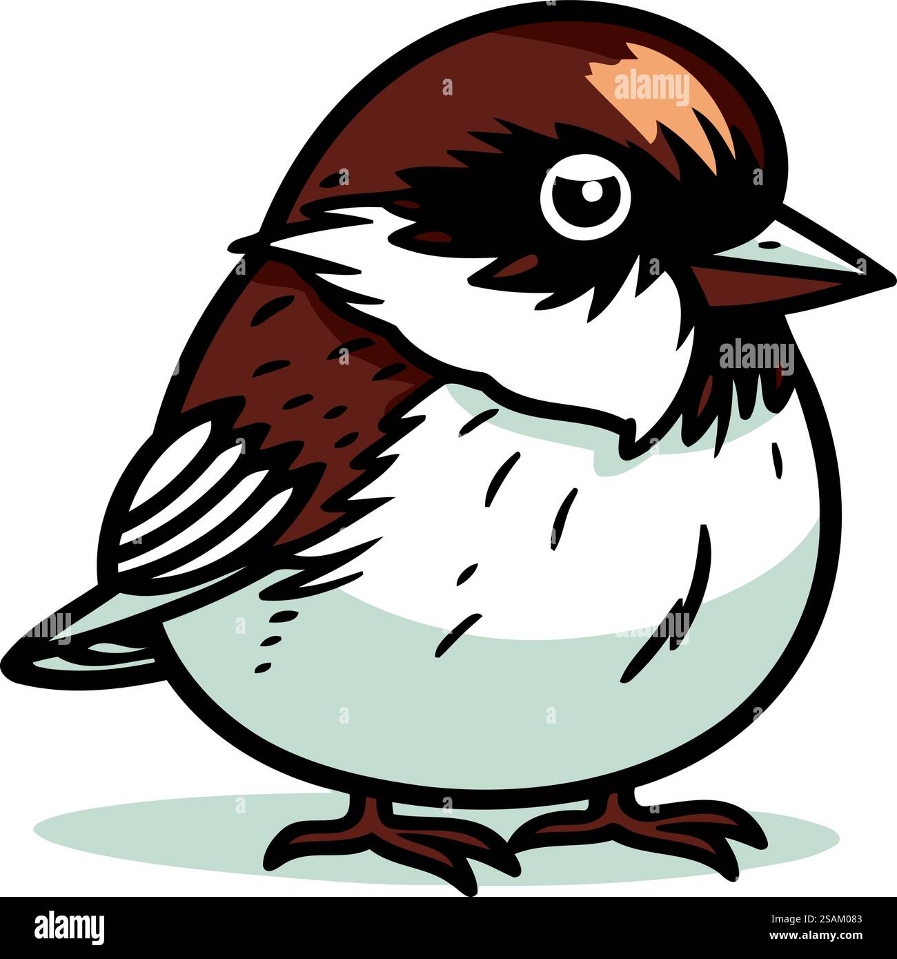 Sparrow. Cartoon illustration of a sparrow. Vector illustration Stock ...