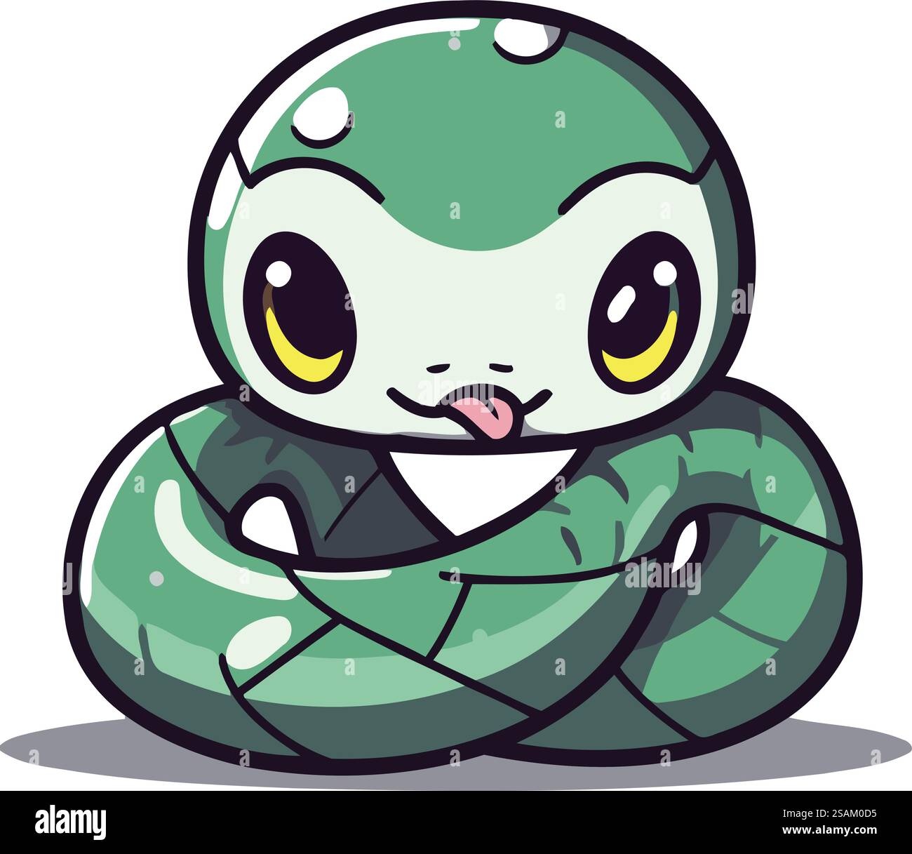 Cute snake character cartoon style vector illustration isolated on ...
