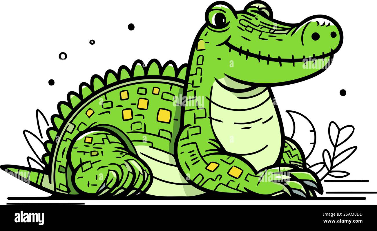 Crocodile. Vector illustration. Cute crocodile Stock Vector Image & Art ...