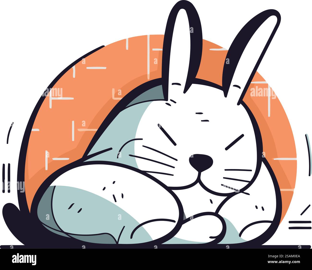 Cute sleeping bunny in Stock Vector Images - Alamy