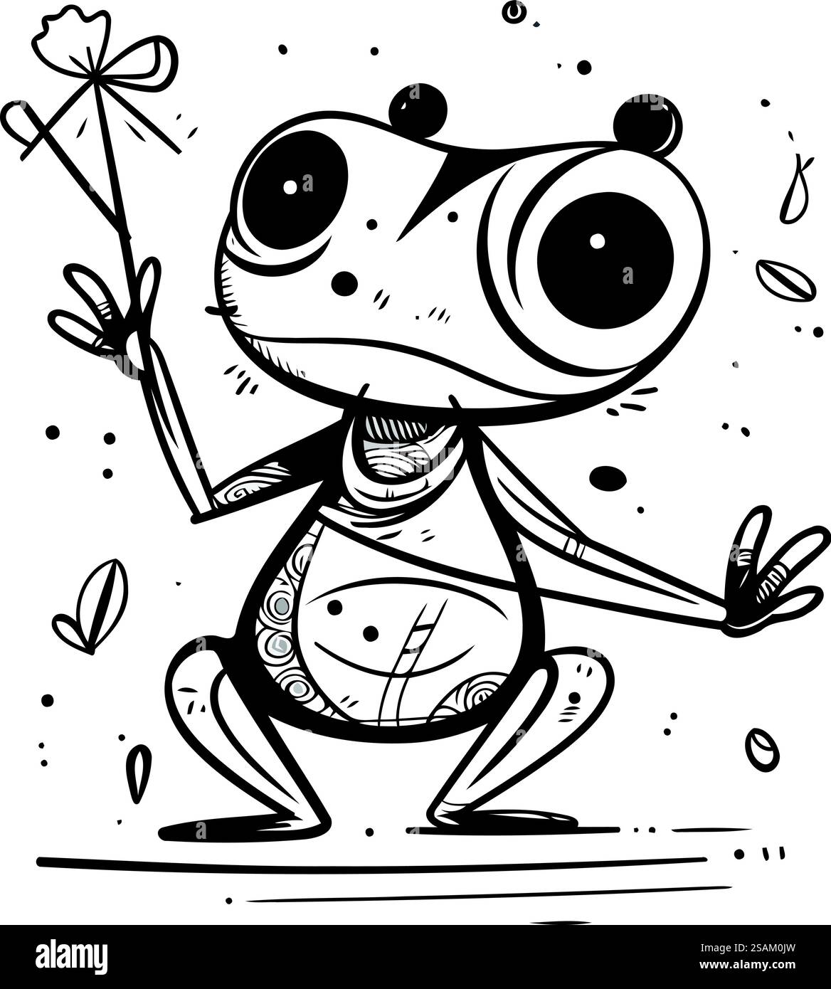 Frog. Hand drawn vector illustration in doodle style Stock Vector Image ...
