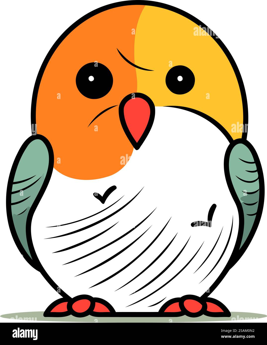 Cute Bird Cartoon Character Vector Illustration. Isolated On White ...