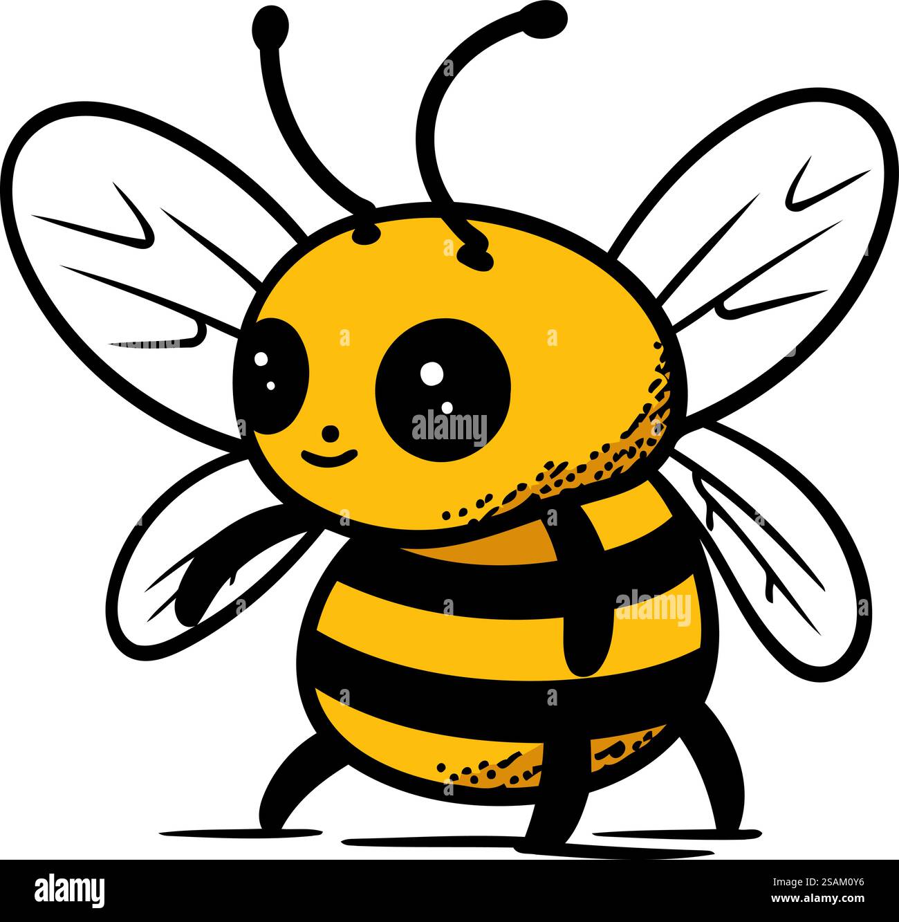 Cute cartoon bee. Vector illustration. Isolated on white background ...