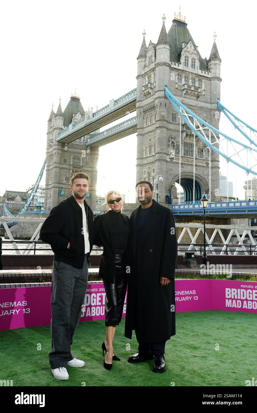 (left to right) Leo Woodall, Renee Zellweger and Chiwetel Ejiofor ...
