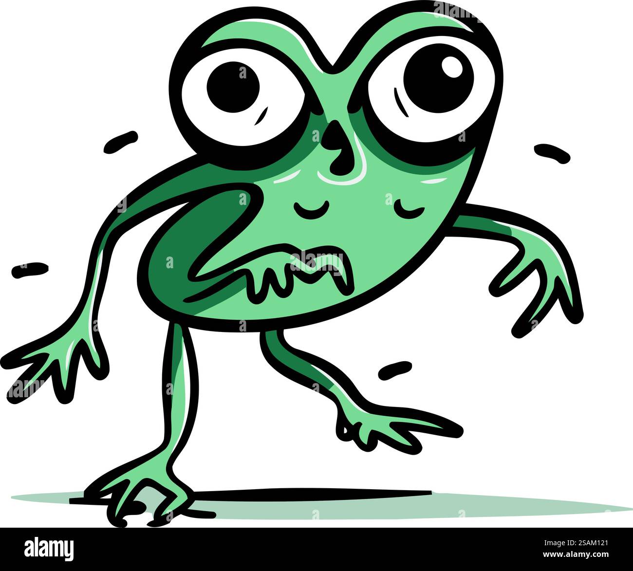 Funny cartoon frog. Vector illustration isolated on a white background ...