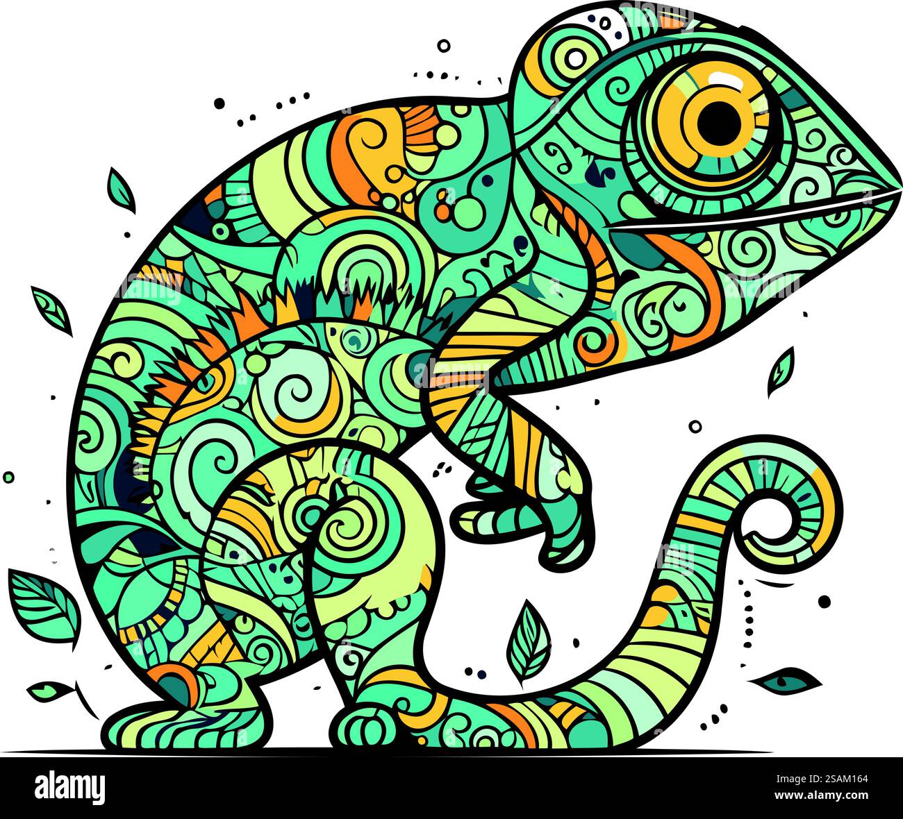 Chameleon. Zentangle style. Hand drawn vector illustration Stock Vector ...
