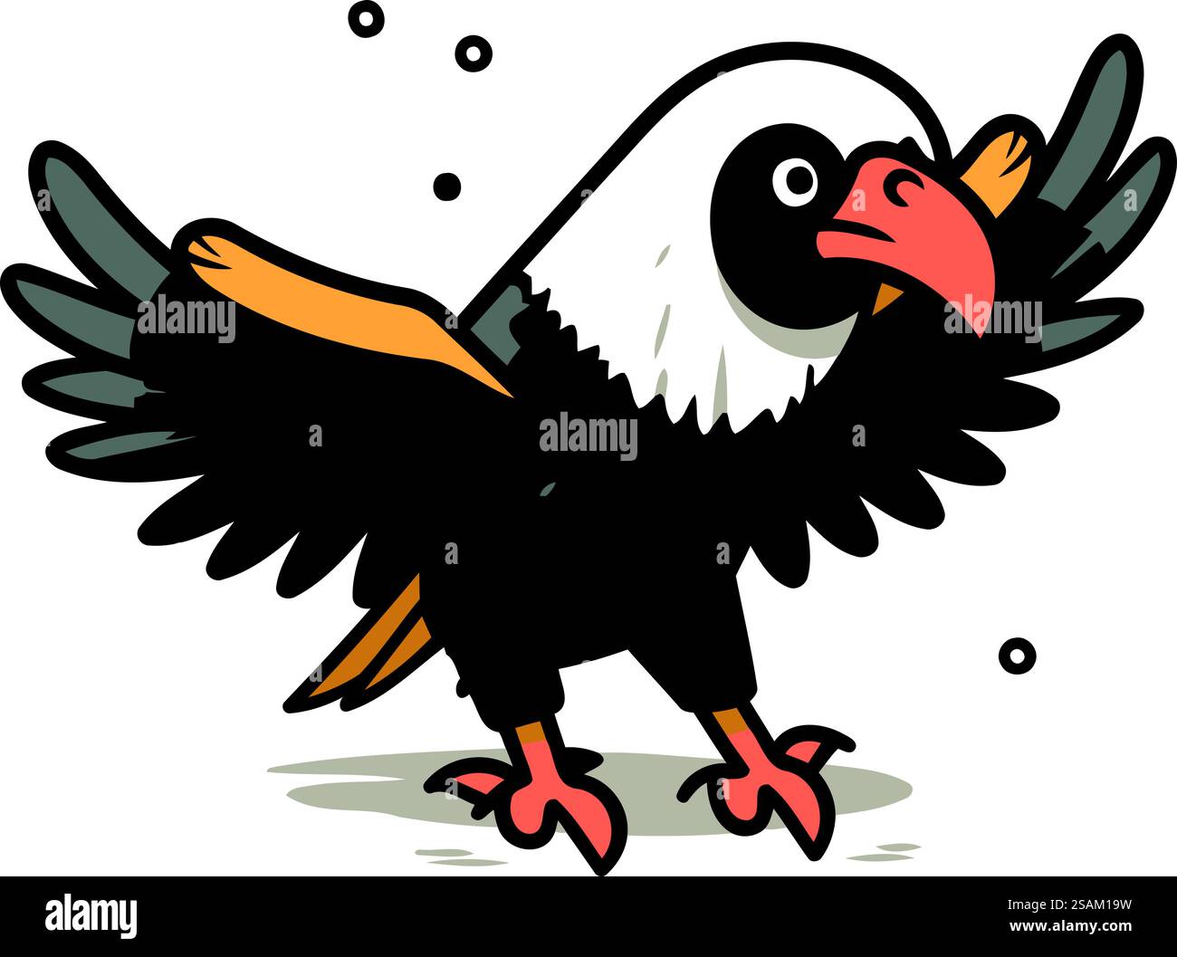 Cartoon bald eagle. Vector illustration isolated on a white background ...