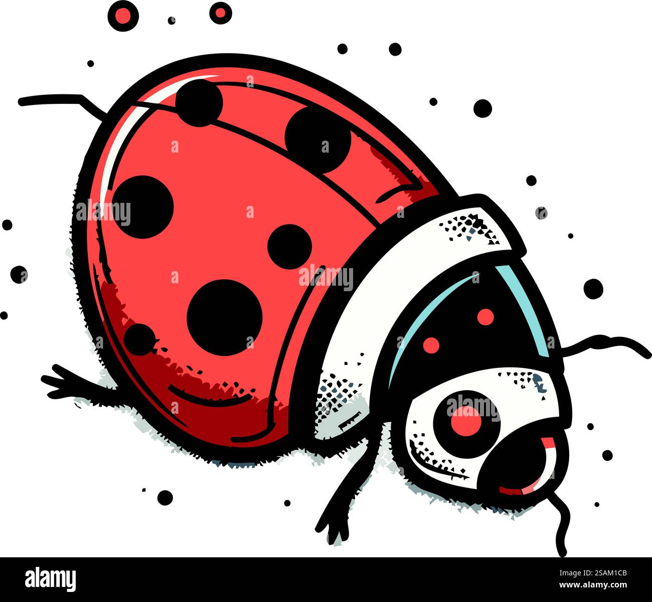 Vector illustration of ladybug. Isolated on a white background Stock ...