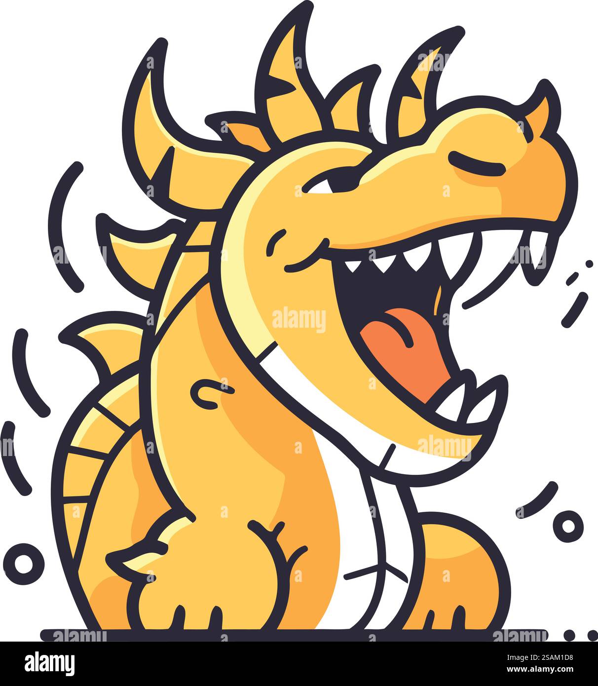 Funny dragon character. Vector illustration in doodle style Stock ...