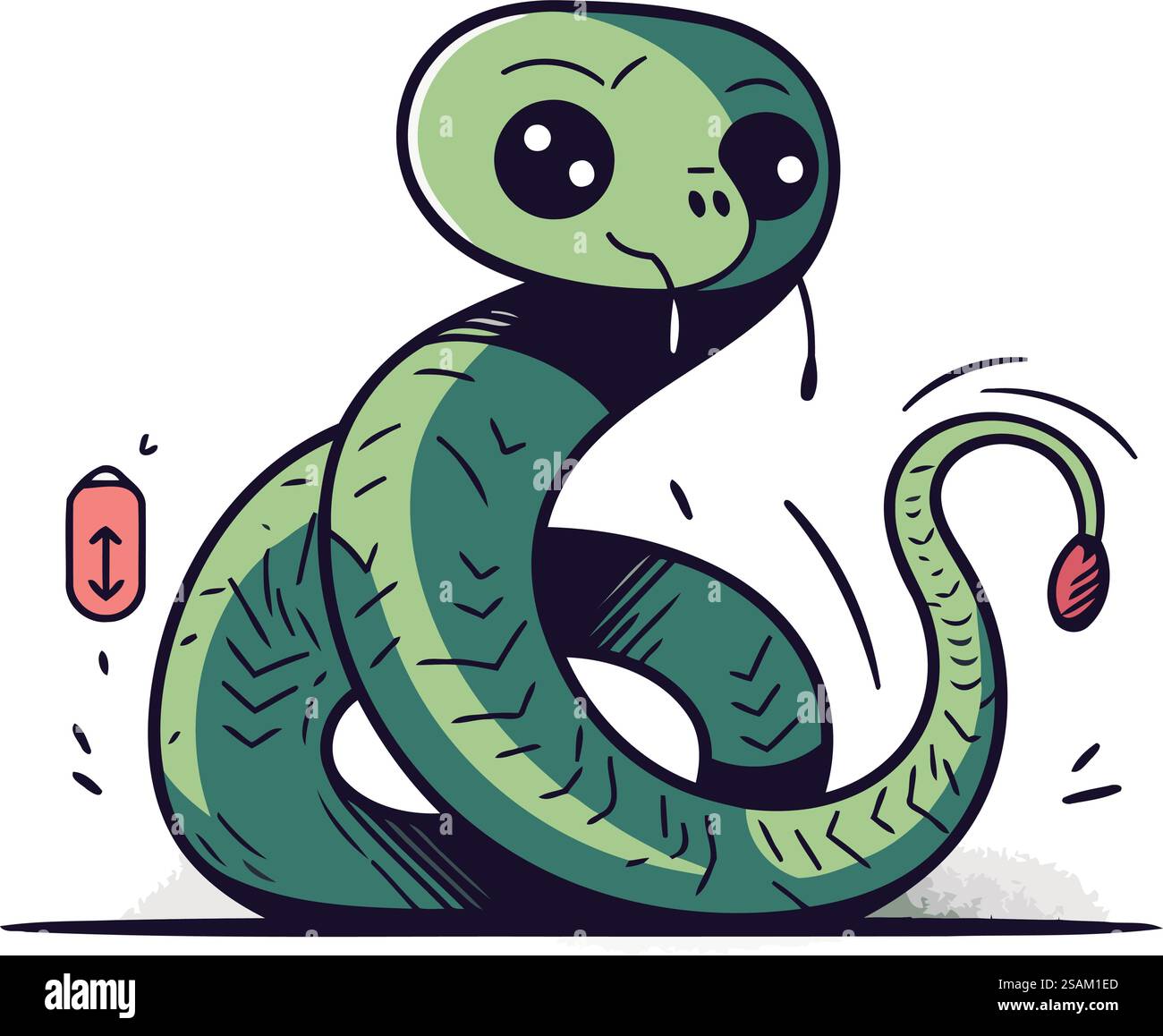 Cute cartoon snake. Vector illustration. Isolated on white background ...