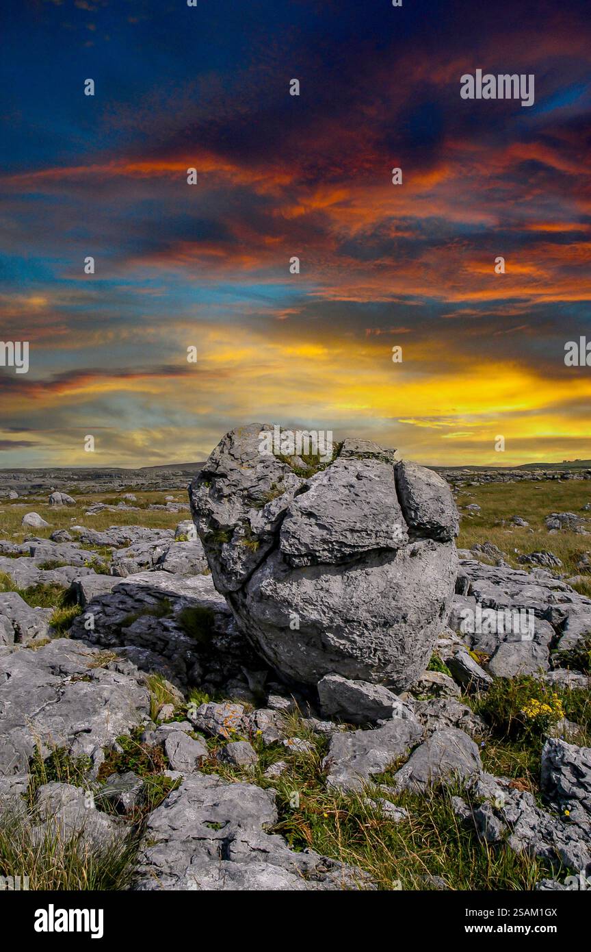 Spectacular landscape of the Burren region of County Clare, Ireland ...