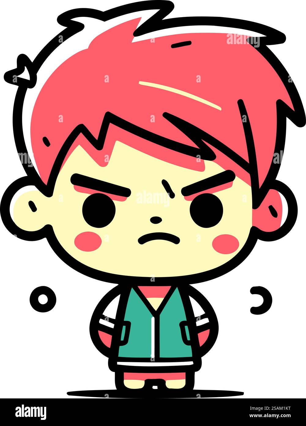 Sad boy cartoon character. Vector illustration. Isolated on white ...